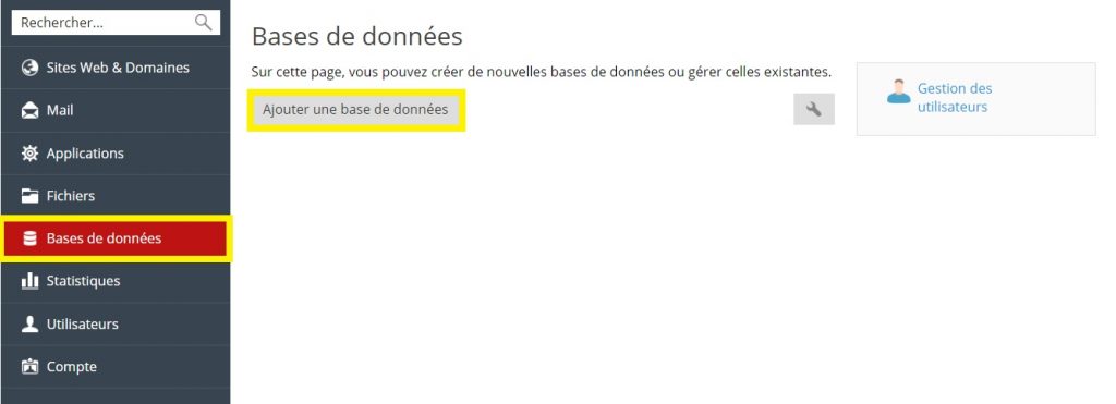 Plesk: Add a MySQL database - Nuxit Support