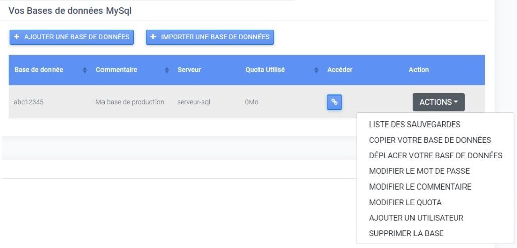 Manage my MySQL databases - Nuxit Support